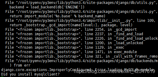 django出现Did you install mysqlclient？_为什么会出现did you install mysqlclient-CSDN博客