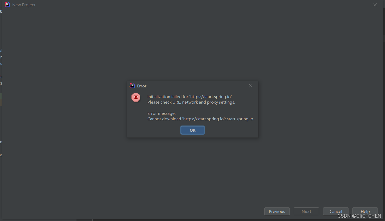 IDEA在线创建SpringBoot报 Initialization failed for ‘https://start.spring.io‘ Please check URL错误(亲测有效 ...