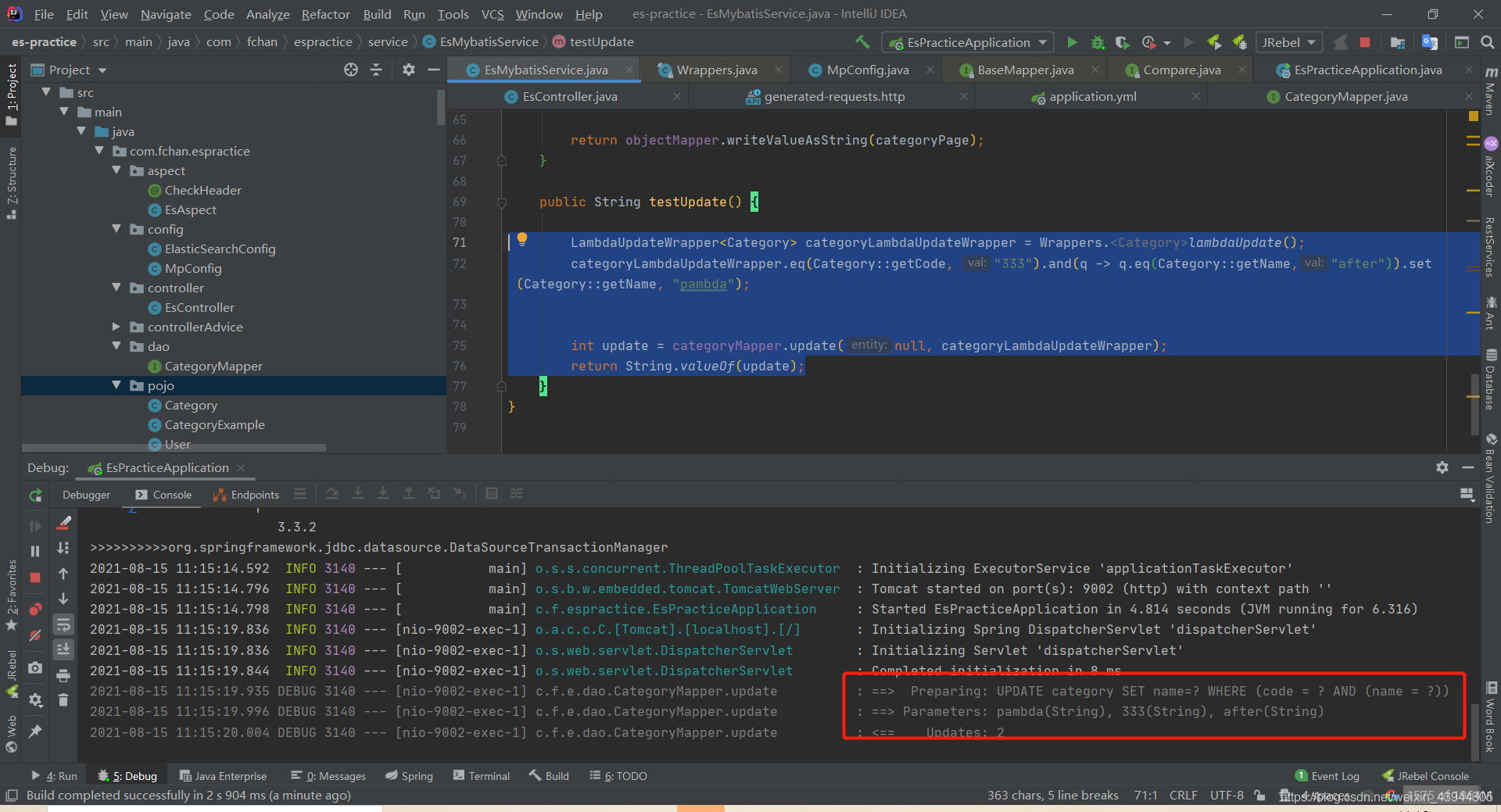 mybatisPlus入门应用Wrapper查询/驼峰下划线转换/sql执行日志，分页查询，通用IService增删改查_querywrapper如何驼峰命名转下划线字段查询-CSDN博客