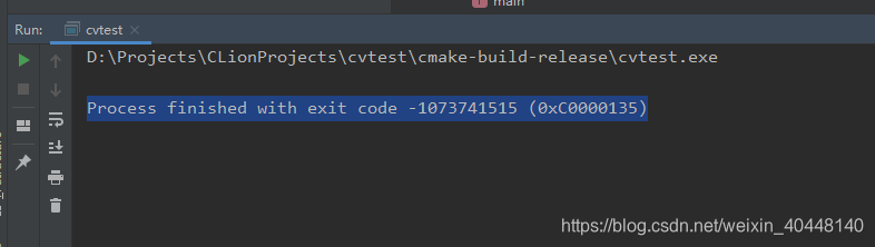 clion win10 msvc opencv报错Process finished with exit code -1073741515 (0xC0000135)_opencv process ...
