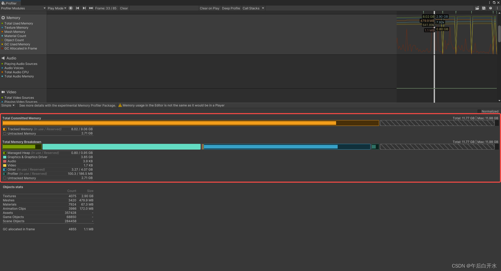 Unity获取Profiler模块页面上的数据_unity 获取场景性能数据-CSDN博客