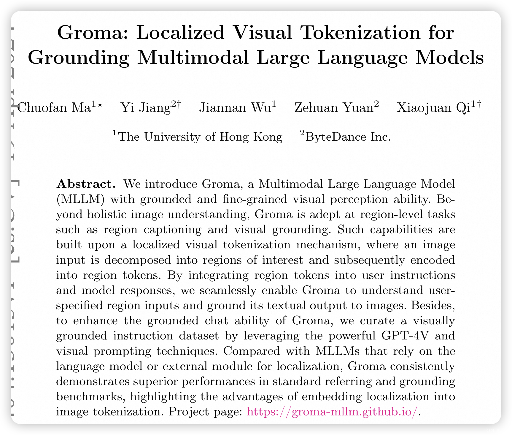 每日论文推荐：字节提出视觉定位token来提升VLM模型的定位能力_groma: localized visual tokenization ...