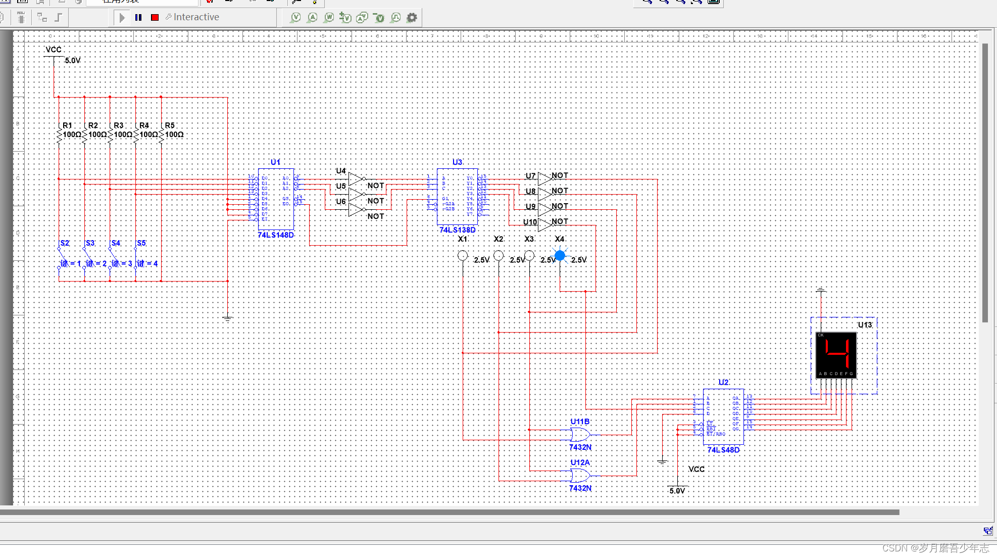 编码器-解码器电路设计及Multisim软件仿真_multisim的译码器在哪里找-CSDN博客