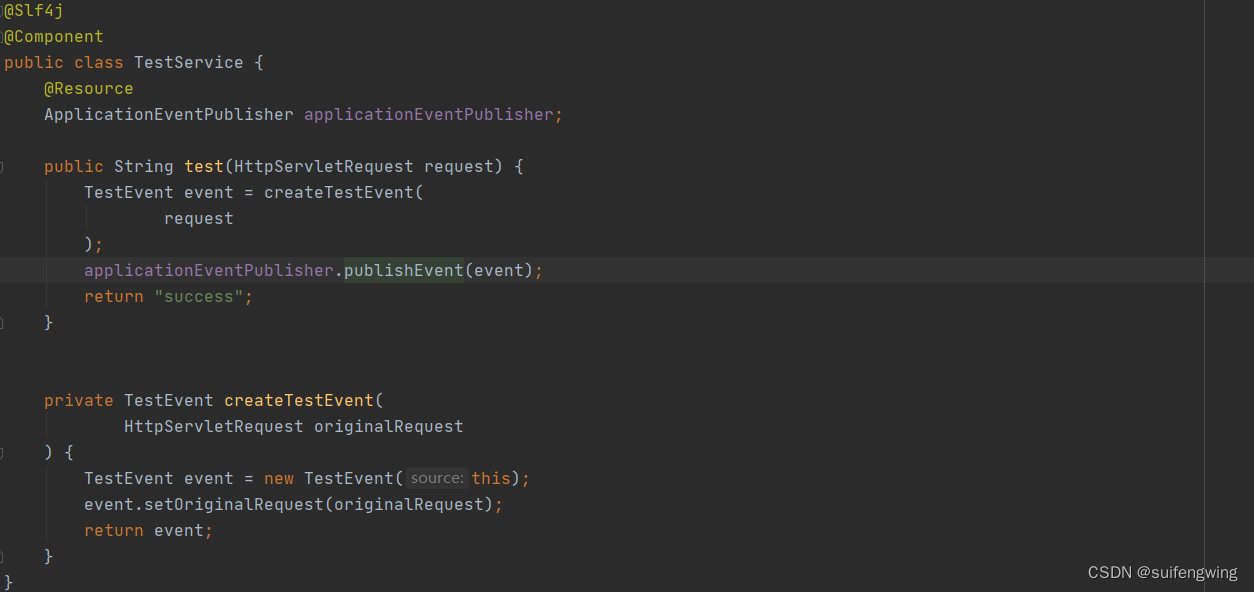 Java 使用spring ApplicationEventPublisher接口实现事件发布功能，并用@EventListener标记一个方法为事件监听器方法，以便在特定事件发生时自动调用该 ...