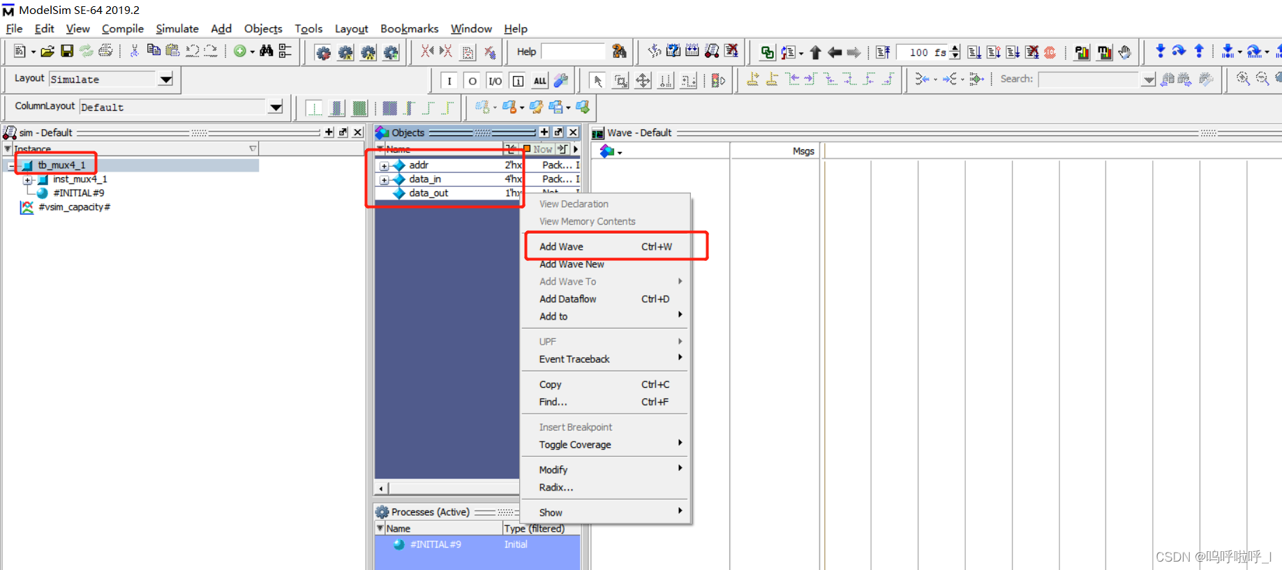 Modelsim的使用以及设计、激励文件testbench的说明_modelsim testbench-CSDN博客