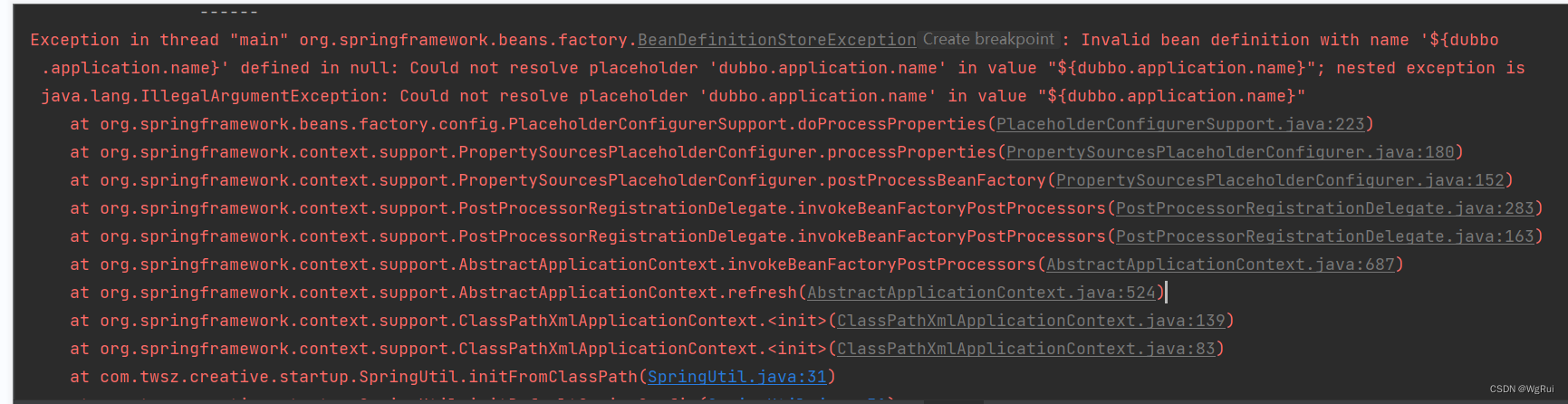Spring项目启动错误Could not resolve placeholder ‘dubbo.application.name_could not resolve placeholder ...