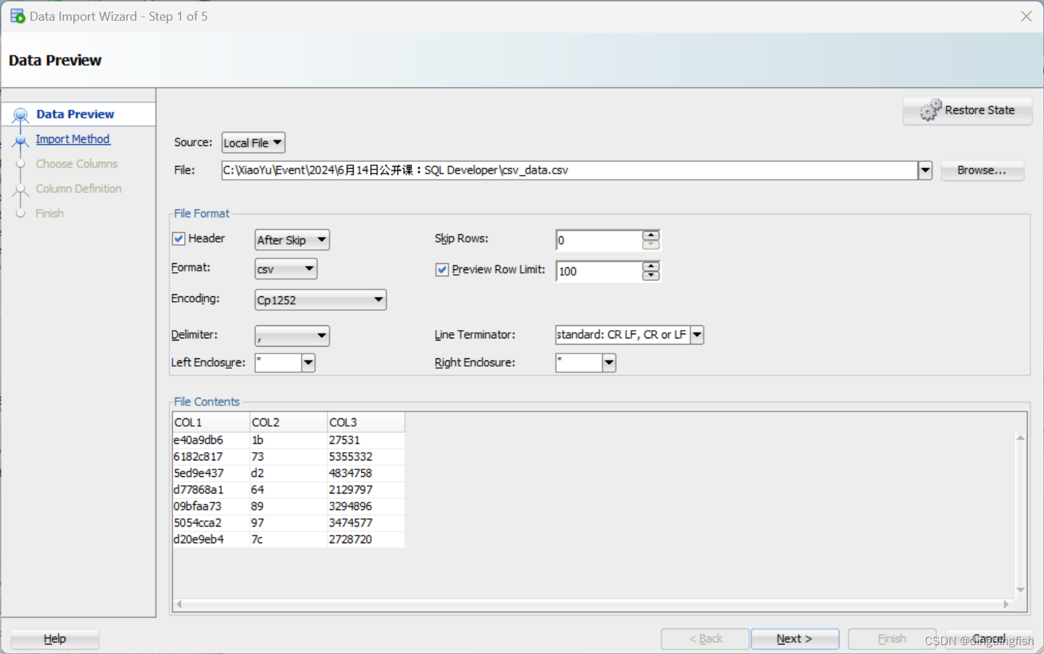 SQL Developer 导入CSV数据_sqldeveloper导入csv文件-CSDN博客