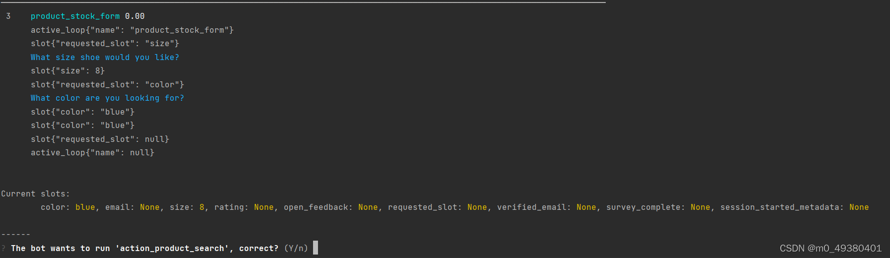 Gavin老师Transformer直播课感悟 - Rasa对话机器人Debugging项目实战之电商零售对话机器人运行流程调试演示(七十九)_对话系统后台domain intent slot ...