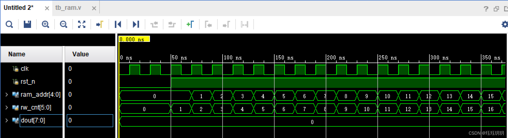 FPGA学习笔记(四):RAM IP核的使用_ip核 ram coe激励-CSDN博客