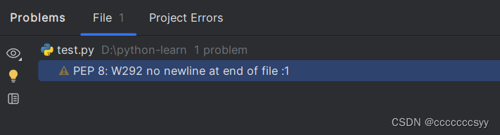 python错误--PEP 8: W292 no newline at end of file-CSDN博客