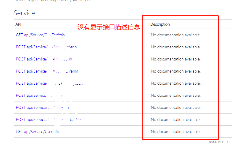 启动webapi里的api接口描述信息(help下的description) Webapi接口如何加描述文字 Csdn博客