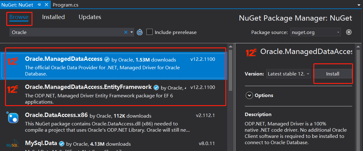 通过NuGet安装和配置ODP.NET(Oracle Data Provider for .NET)-CSDN博客