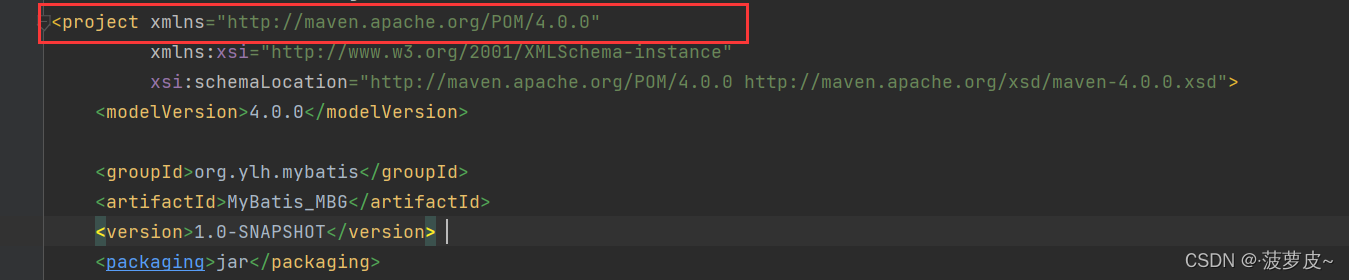 Element ‘project‘ cannot have character [children], because the type‘s content type is element ...