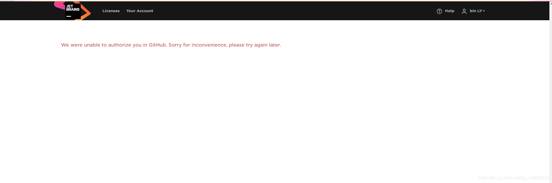 We were unable to authorize you in GitHub. Sorry for inconvenience, please try again later ...