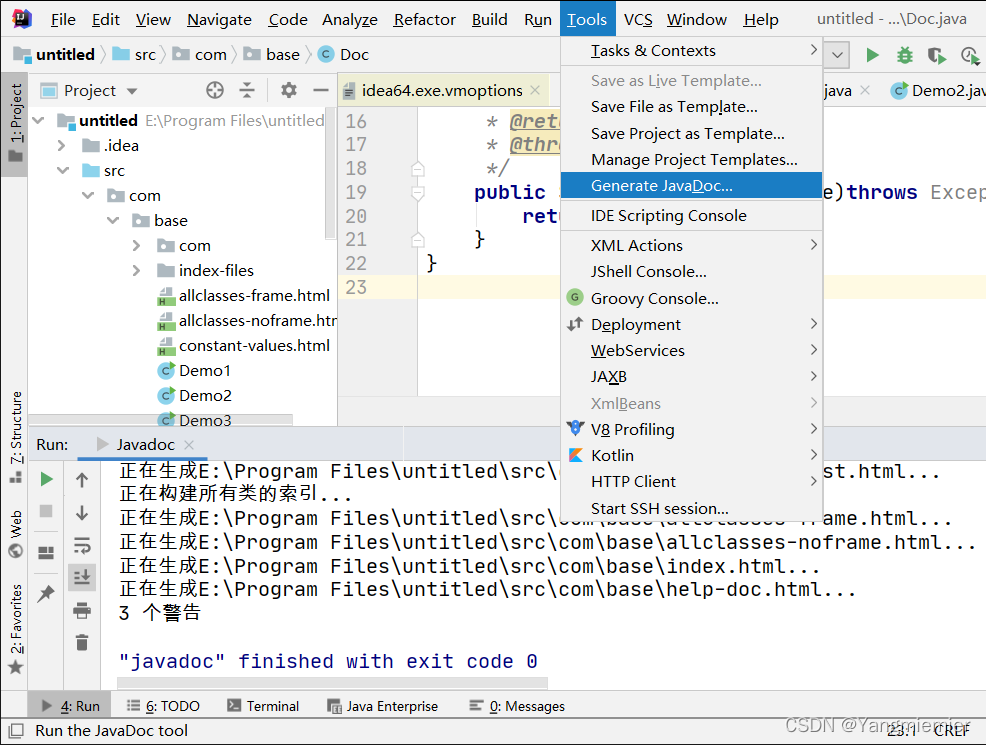 学习Java第一天：使用IDEA生产JavaDoc文档-CSDN博客