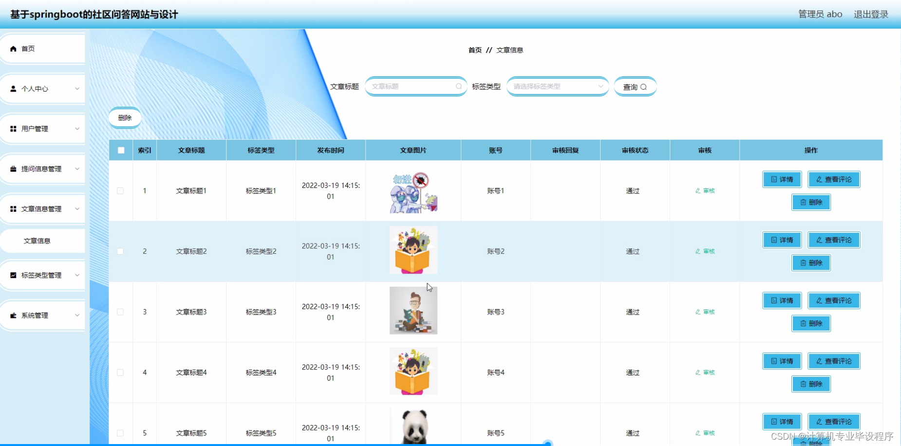 Springbootjavaphpnodepython基于的社区问答网站与设计【计算机毕设】 Csdn博客