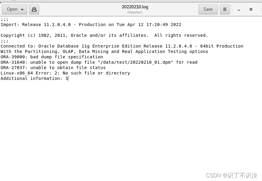 linux centos7使用impdp导入oracle数据的报错_bad dump file specification-CSDN博客