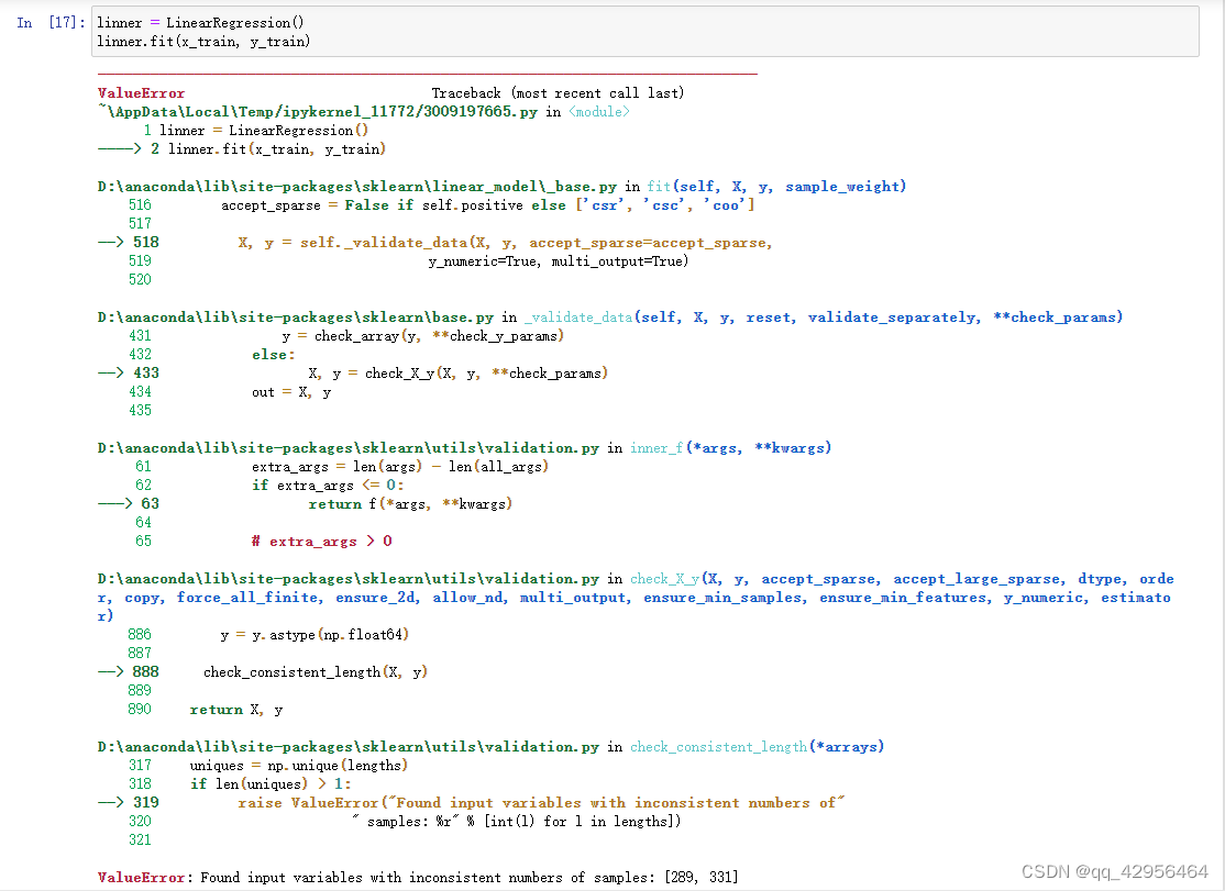 Python Sklearn建模发现样本数不一致的输入变量python发现样本数不一致的输入变量 Csdn博客