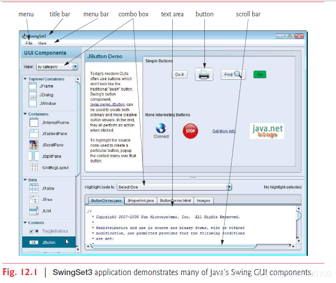 Java How To Program学习笔记第十二章gui组件——第一部分 1（gui Components Part 1）java
