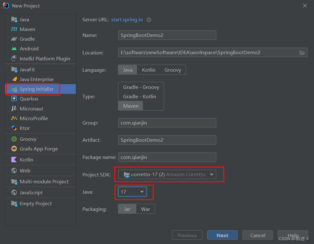 创建一个SpringBoot的Demo,出现无效的源发行版: 17错误_springboot 报错显示jdk17 实际配置的是11-CSDN博客
