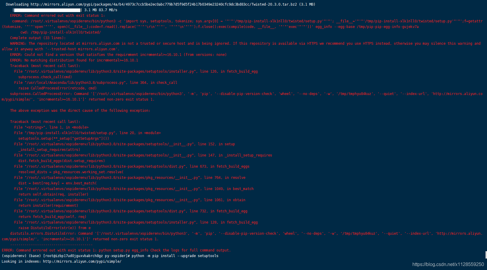 python报错distutils.errors.DistutilsError（记一次项目部署问题）_distutils.errors.distutilserror: command-CSDN博客