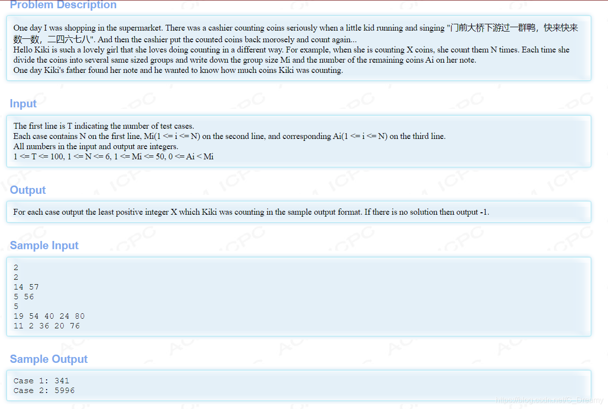 HDU 3579 Hello Kiki（中国剩余定理）_hello kiki hdu-CSDN博客