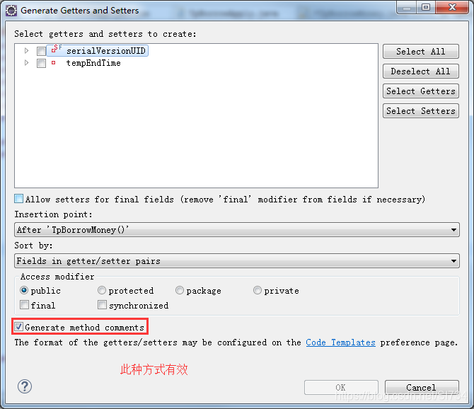Eclipse 生成带注释的get/set方法_eclipse getset方法注释-CSDN博客