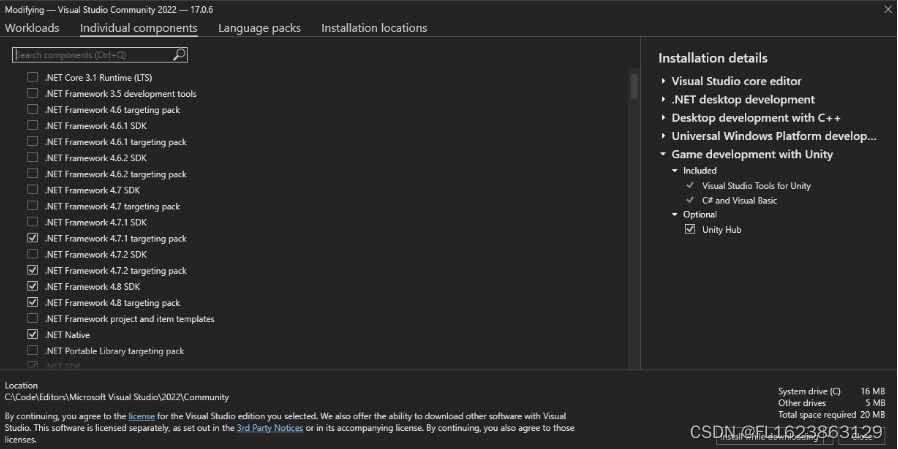 [C#]vs2022安装后C#创建winform没有.net framework4.8_vs2022 安装net4.8-CSDN博客