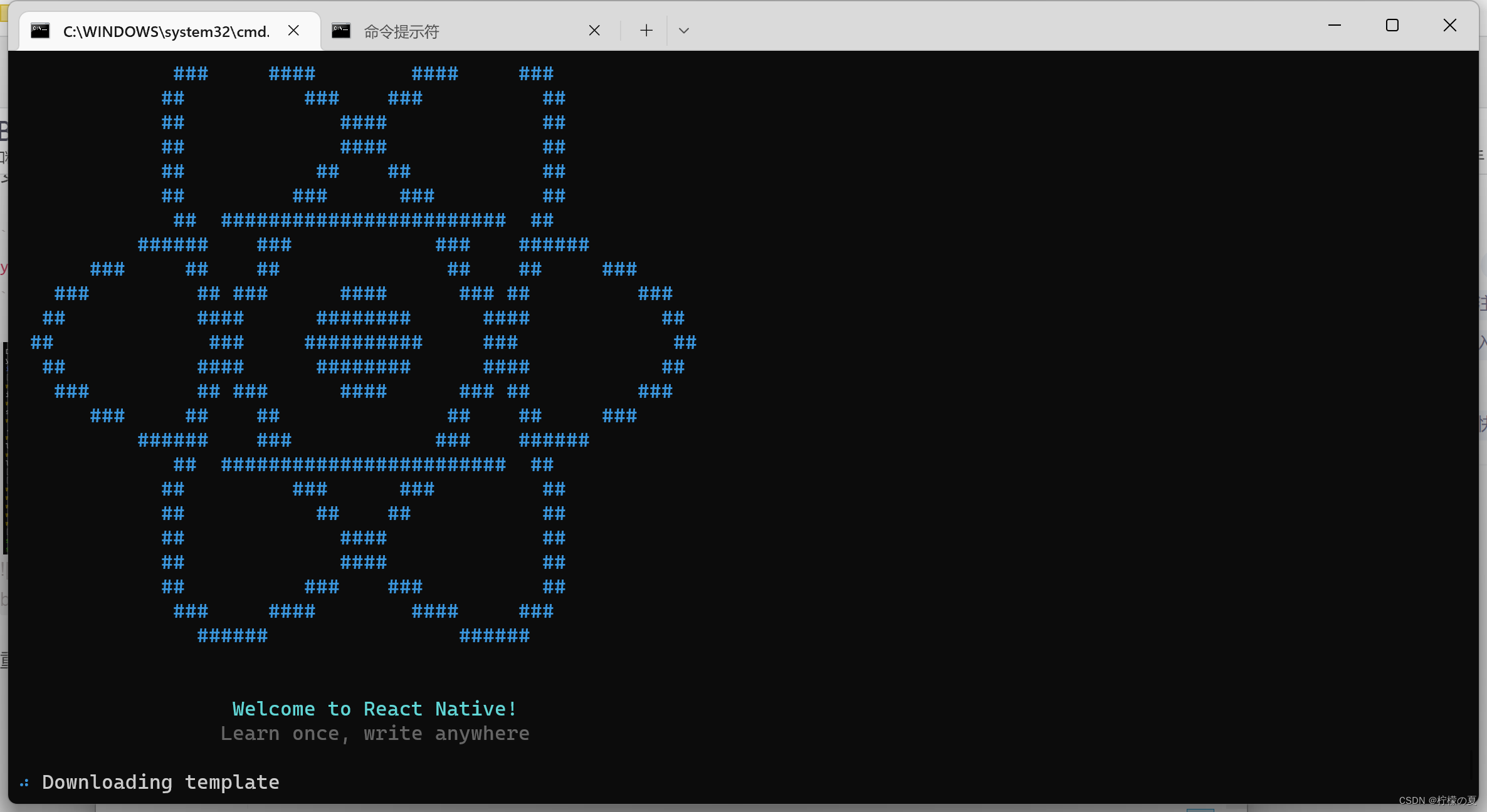 React-native 初始化项目时报错 Command `yarn add react-native --exact` failed_command `yarn add react ...