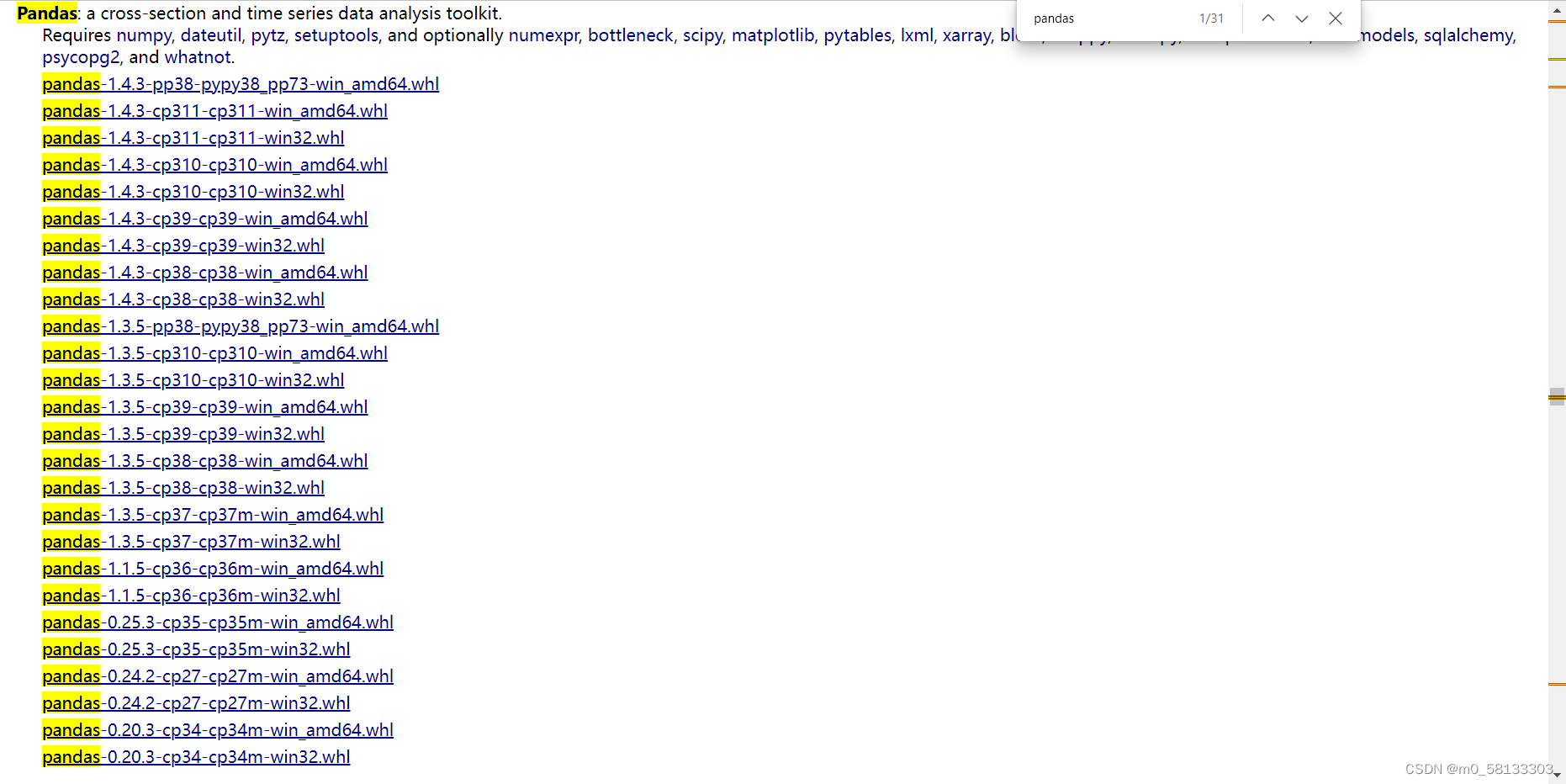 python安装pandas_pip install pandas-CSDN博客