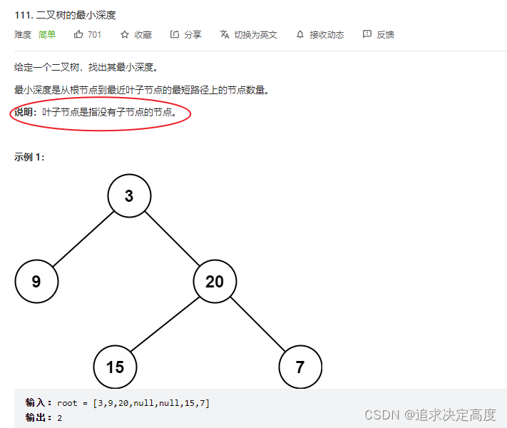 LeetCode111最小深度-CSDN博客