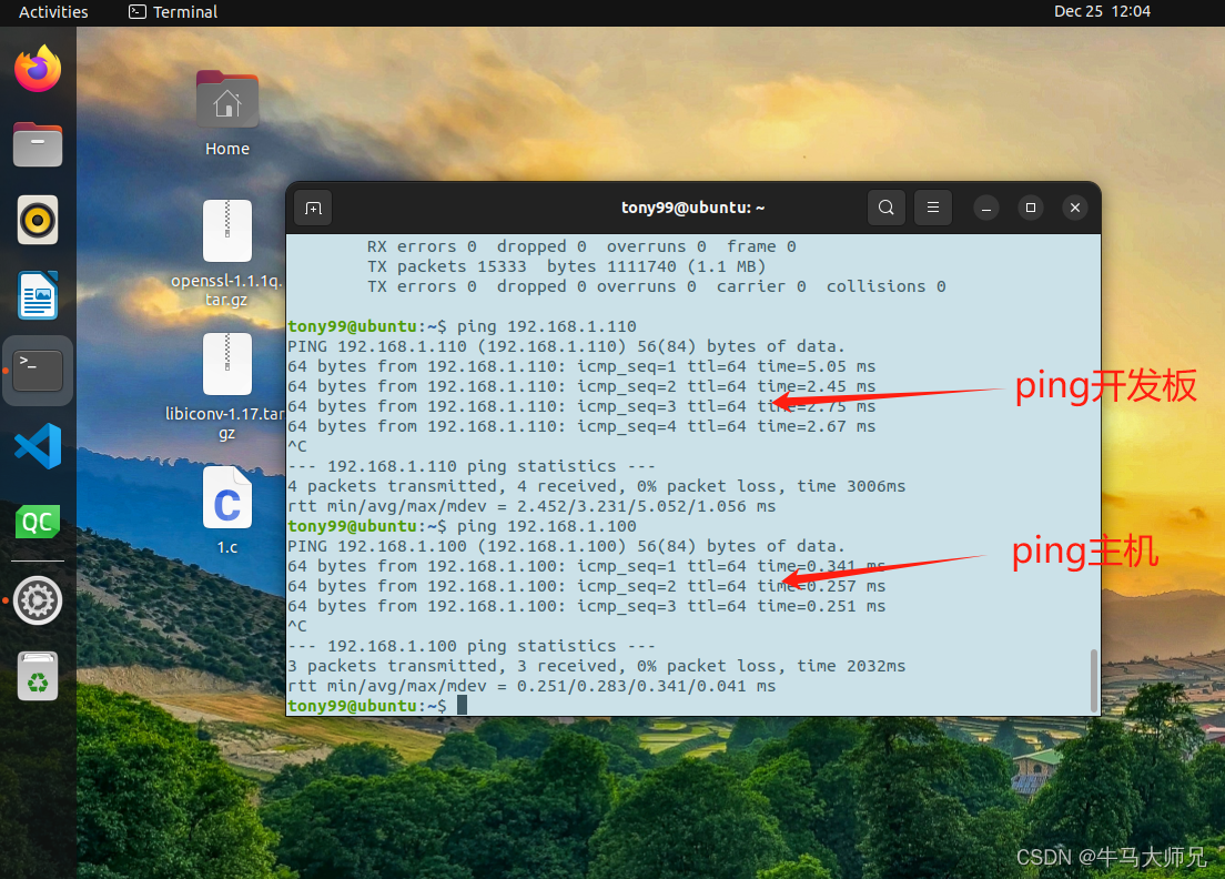 嵌入式Linux开发板Ping通VMware虚拟机及Windows主机_开发板怎么ping虚拟机-CSDN博客