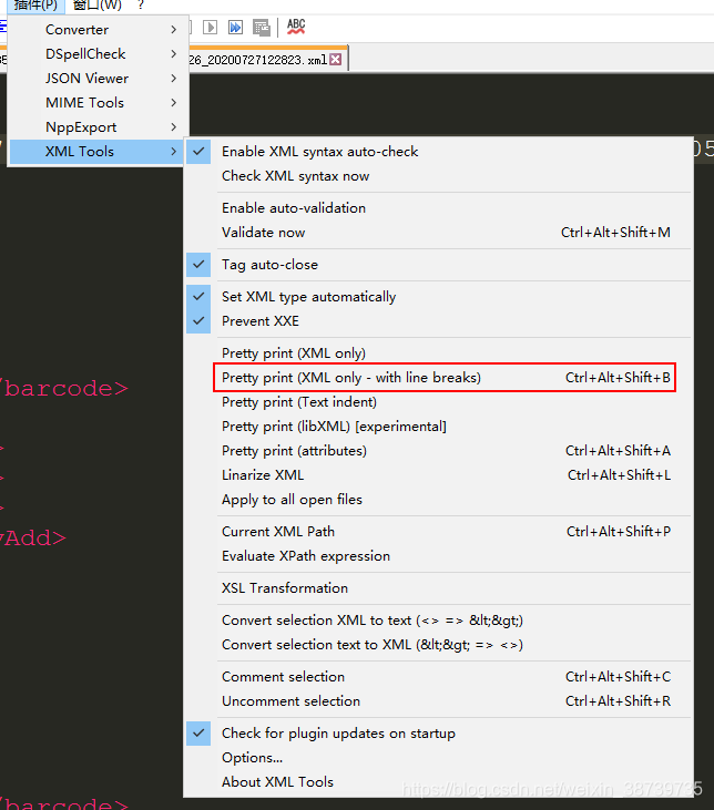 Notepad++ 依照xml格式进行格式化显示_note paid将xml格式-CSDN博客