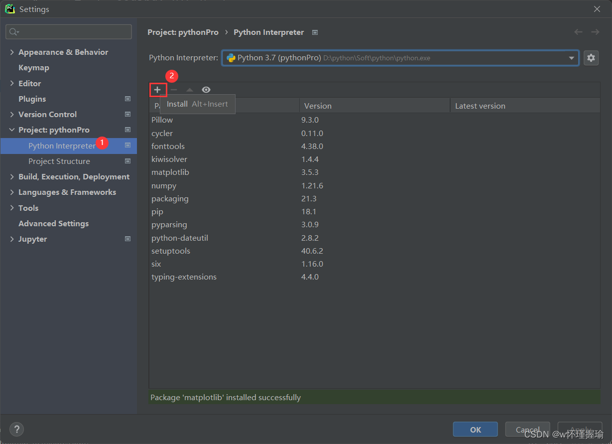 从Pycharm安装库失败：从国内镜像导入matplotlib库(或者其他库)时安装失败_matplotlib国内镜像-CSDN博客