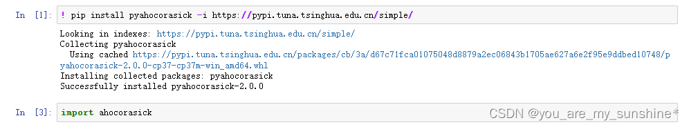 解决方案No module named ‘pyahocorasick‘、Requirement already satisfied: pyahocorasick in d:\anaconda3 ...