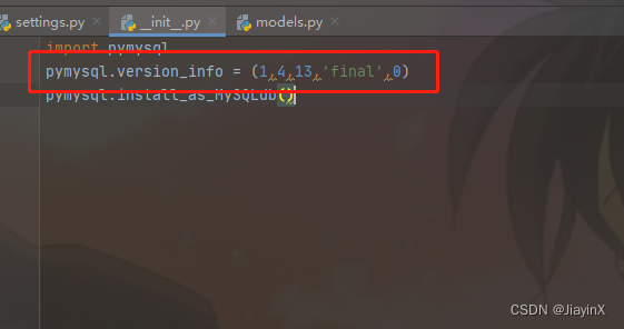 解决django.core.exceptions.ImproperlyConfigured: mysqlclient 1.4.3 or newer is required； you have ...