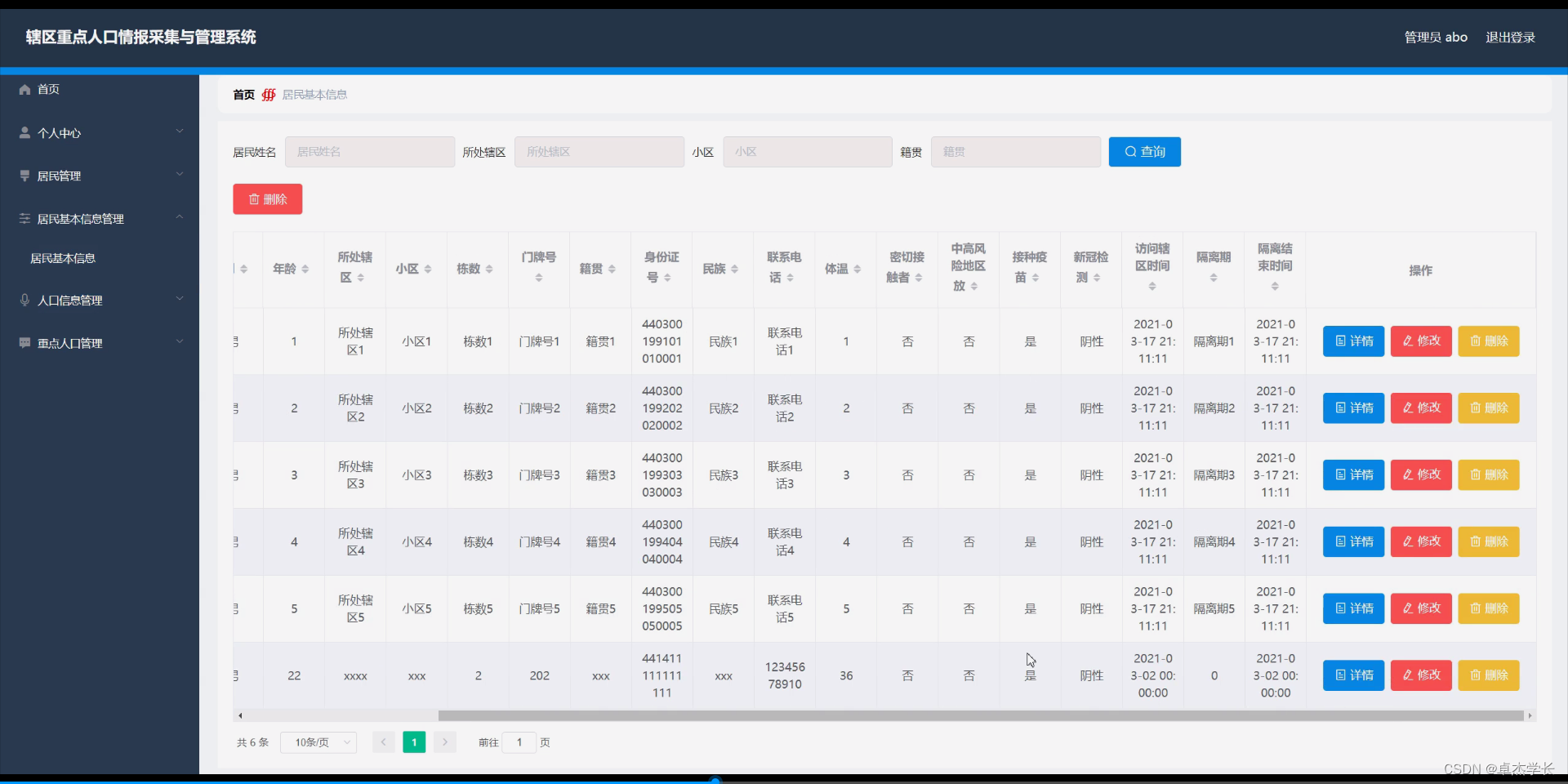 Java计算机毕业设计辖区重点人口情报采集与管理系统（附源码、数据库）eclipse Java 重点人口管理系统 Csdn博客