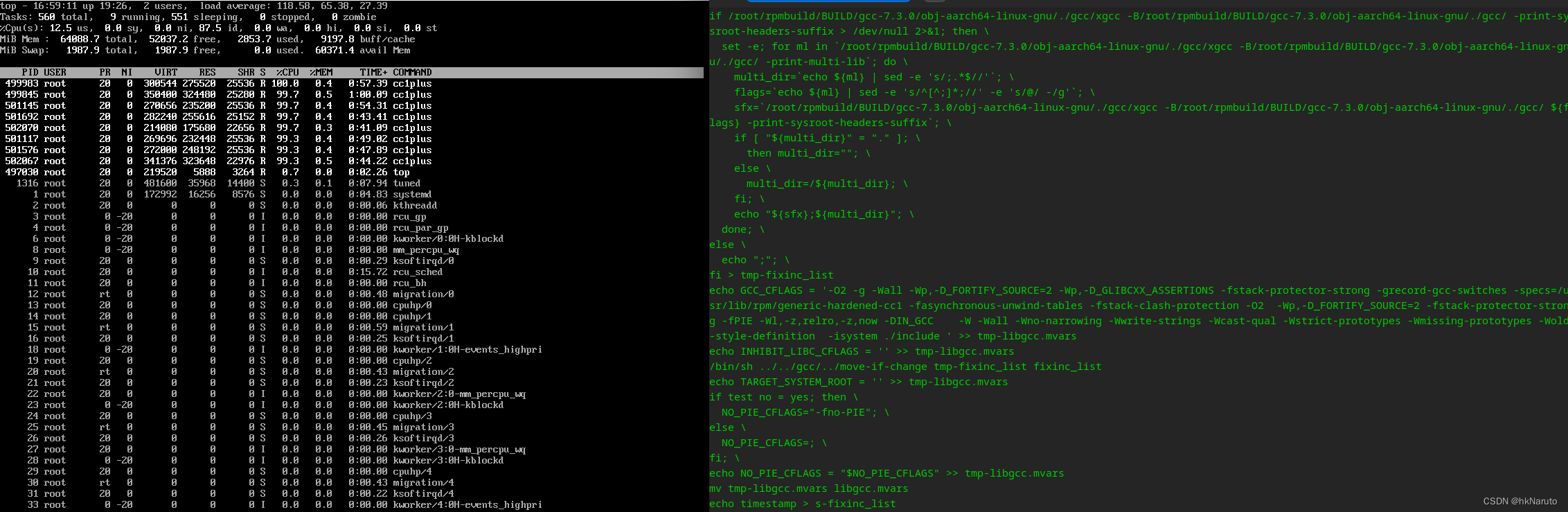 openEuler rpmbuild 根据源码gcc-7.3.0-20211123.43.oe1.src.rpm重新编译rpm包，make -j 指定多个JOBS的方法_openeuler安装 ...
