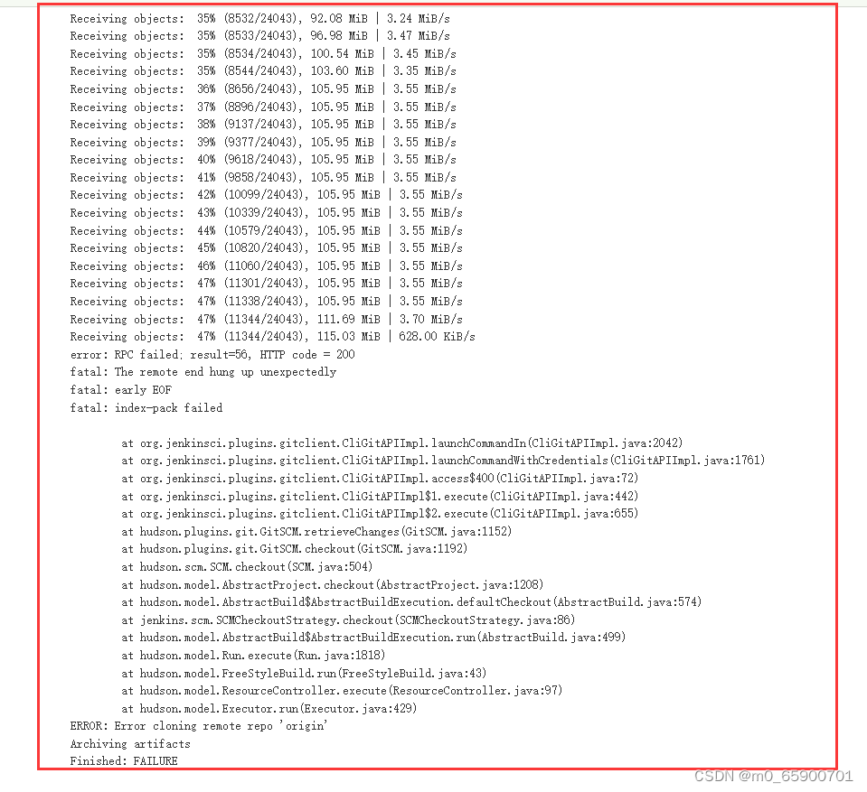jenkins打包编译报错ERROR: Error cloning remote repo ‘origin‘_error: error cloning remote repo 'origin ...