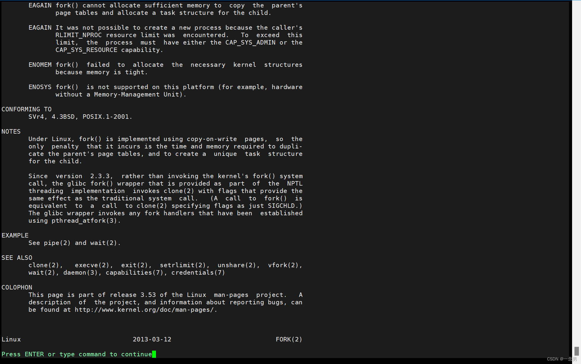 Linux--在vim中查看man手册中某个函数的库函数 !man 函数名_!man fork 可以不用退出vim直接查看man手册 ! +可以干退出vim下干的事情-CSDN博客