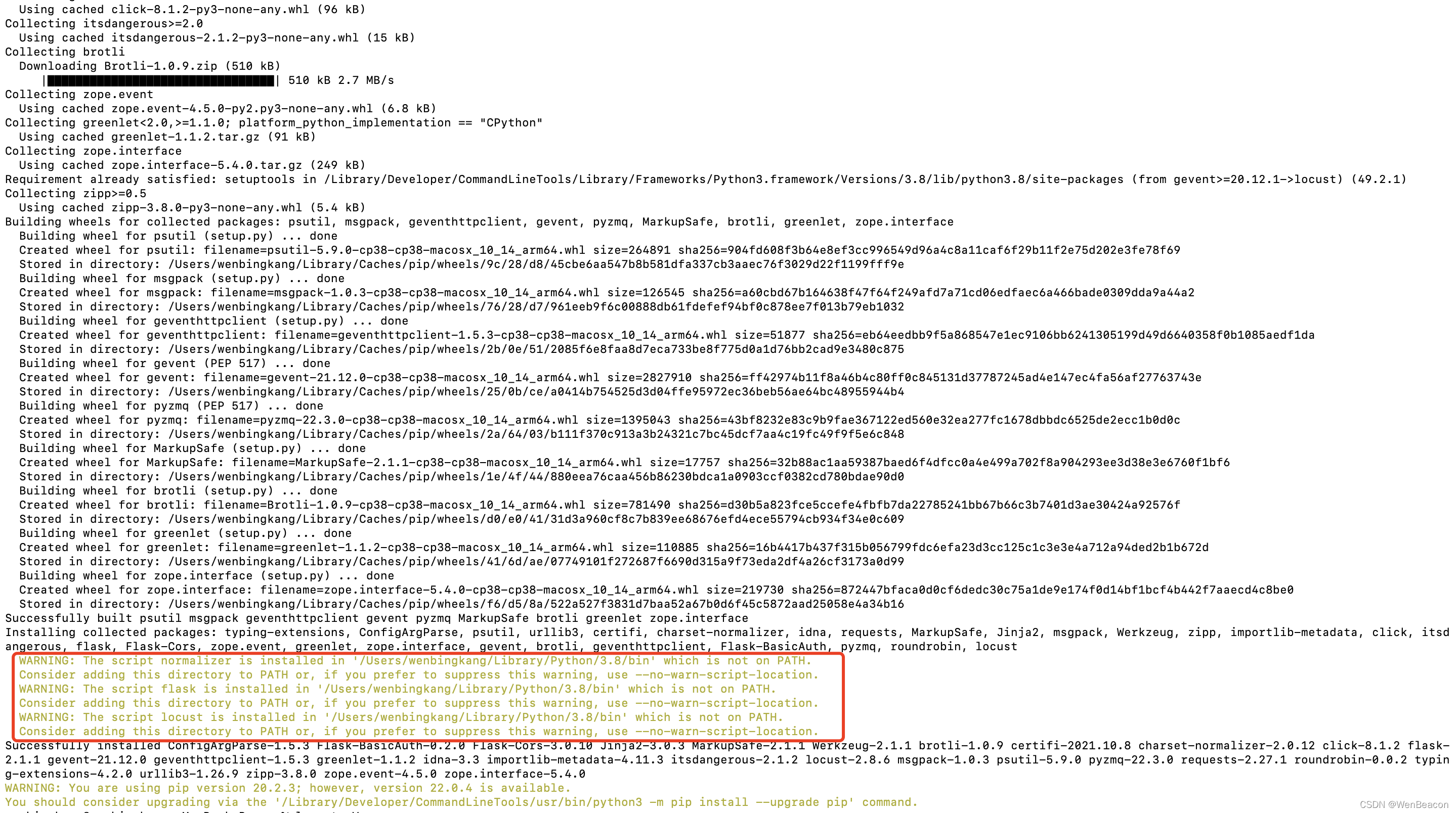 解决：macOS上用python+locust搭建测试框架，pip3 install locust安装成功，用locust -V验证提示 ...