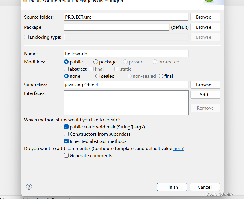 新手入门Java。如何下载Eclipse、写出最基本的“Hello word”以及如何连接github并且上传项目。_hello world java文件下载-CSDN博客