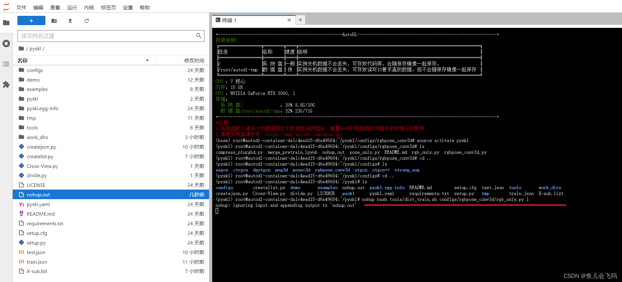 在使用nohup命令后台训练pytorch模型时，关闭ssh窗口导致的训练任务失败解决方法_if your script expects `--local-rank` argument to ...