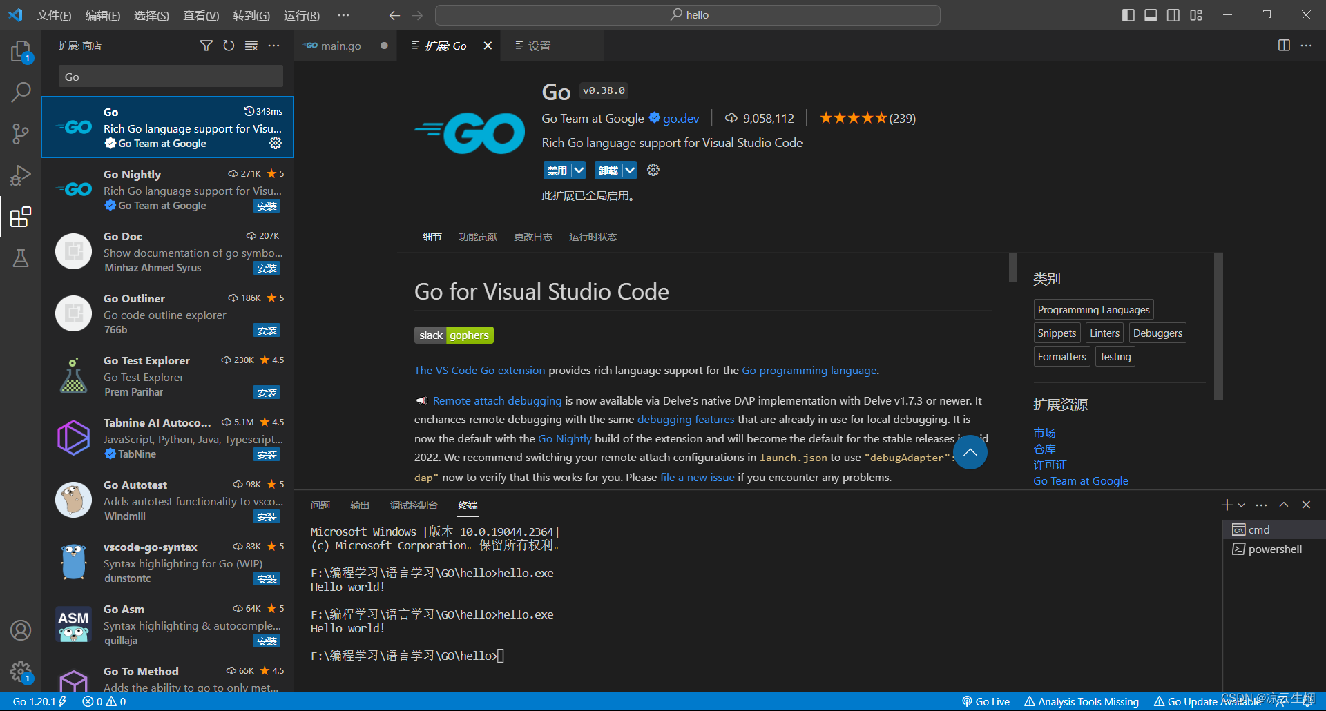【golang】golang基础入门级教程 0基础安装搭建go语言开发环境golang Ide No Type Entry Found