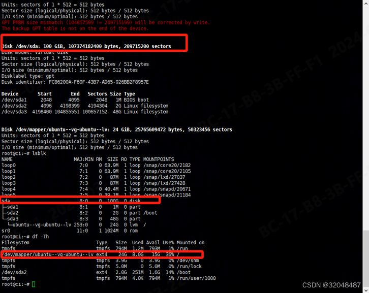 LINUX磁盘管理_resize2fs: device or resource busy while trying to-CSDN博客