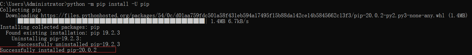 如何解决pip更新问题.WARNING: You are using pip version 19.2.3, however version 19.3.1 is available.-CSDN博客