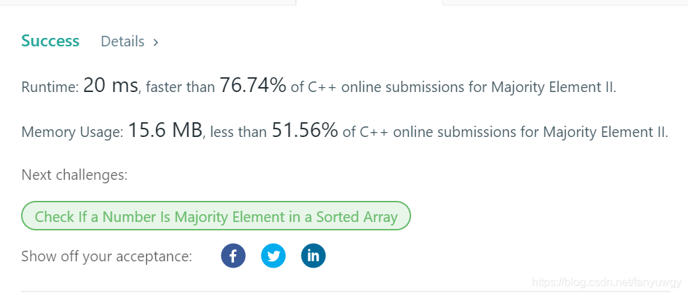 leetcode【229】【tag Array】Majority Element II【c++版本，时间O(n)超越76%】-CSDN博客
