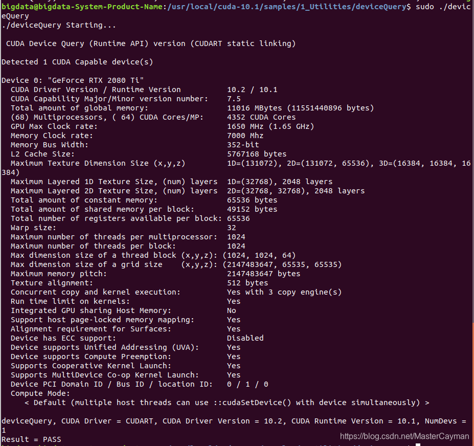 Ubuntu18.04 + RTX2080Ti + CUDA +cudnn 环境配置_2080ti cudnn-CSDN博客