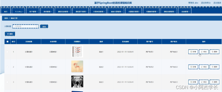 附源码 Python计算机毕业设计django的高校课程知识库django知识库系统 Csdn博客