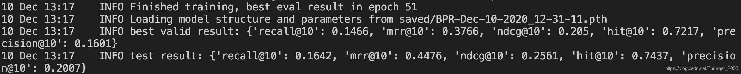 RecBole小白入门系列博客（二） ——General类模型运行流程-CSDN博客